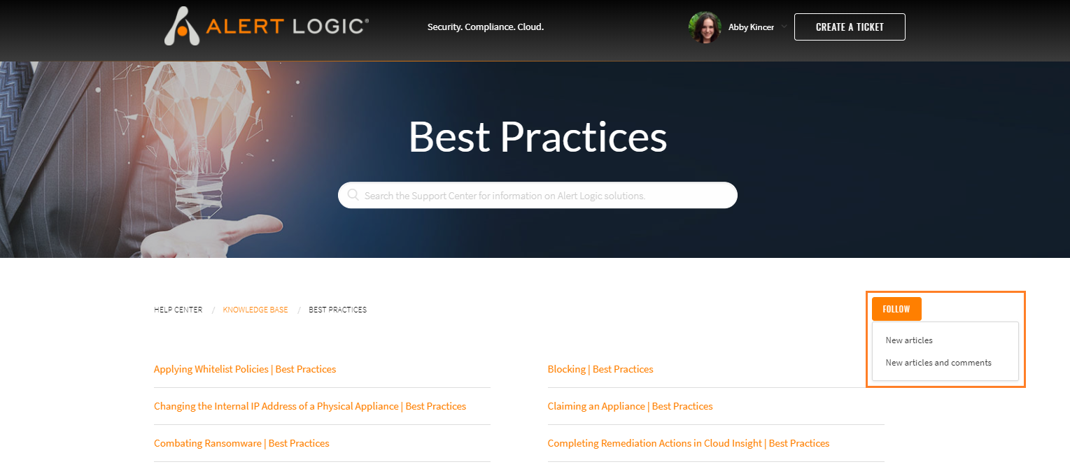 Getting the Most Out of the Alert Logic Support Center – Alert Logic Support Center